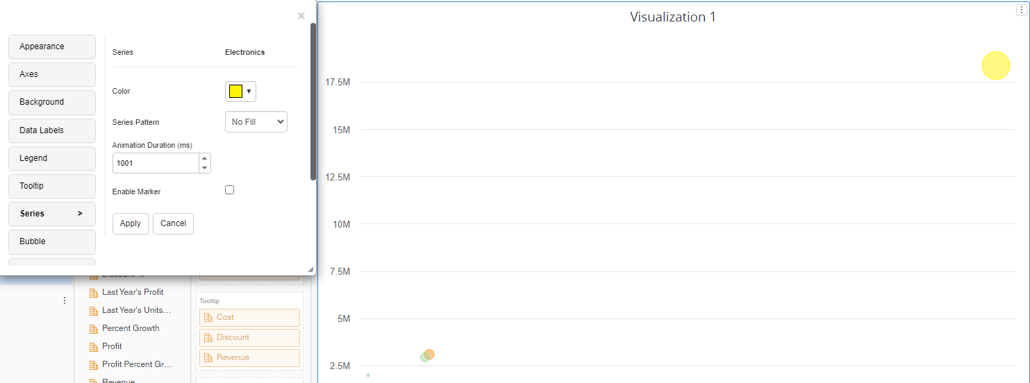 Bubble Chart Vitaracharts Custom Visuals Plugin For Microstrategy Documentation