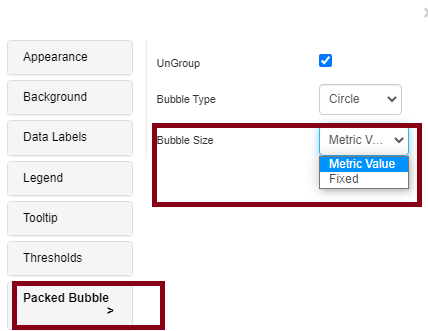 Packed Bubble Chart | VitaraCharts - Custom visuals plugin for MicroStrategy - Documentation