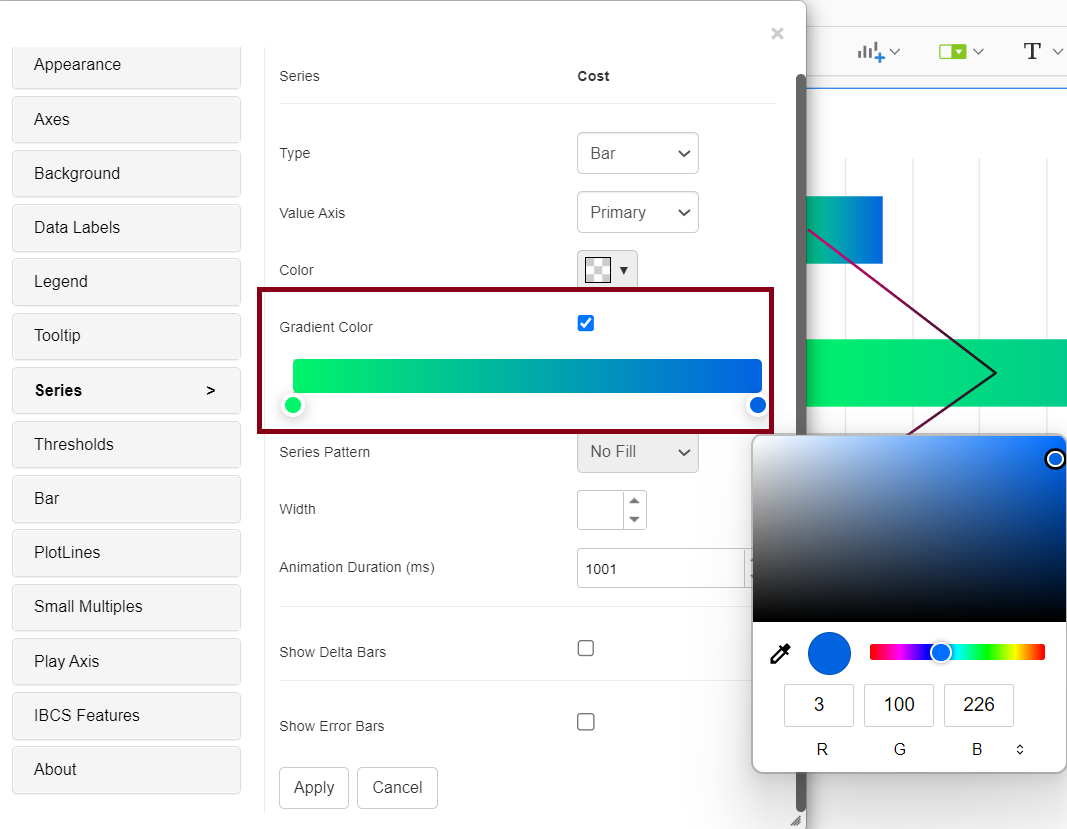 Bar/Column Chart | VitaraCharts - Custom visuals plugin for MicroStrategy - Documentation