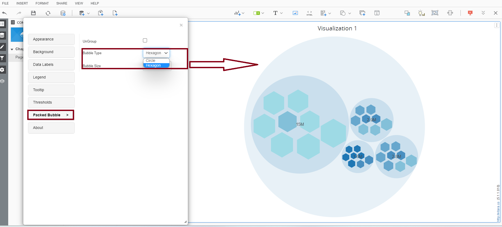Packed Bubble Chart Vitaracharts Custom Visuals Plugin For Microstrategy Documentation