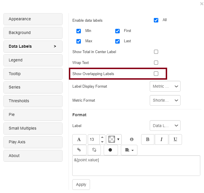 Pie Chart Vitaracharts Custom Visuals Plugin For Microstrategy Documentation
