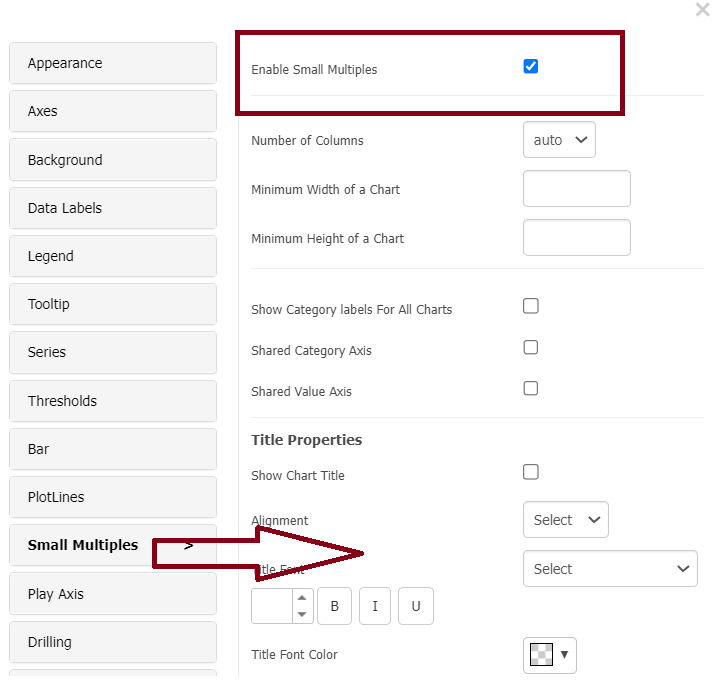 Small Multiples | VitaraCharts - Custom visuals plugin for MicroStrategy - Documentation