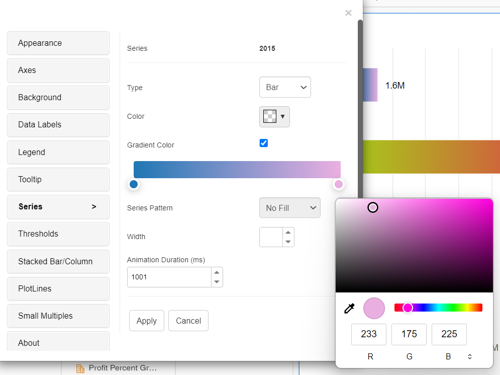 Stacked Column/Bar | VitaraCharts - Custom visuals plugin for ...