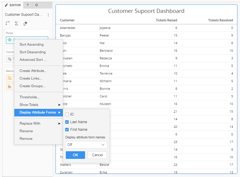 Attribute Forms | VitaraCharts - Custom visuals plugin for MicroStrategy - Documentation
