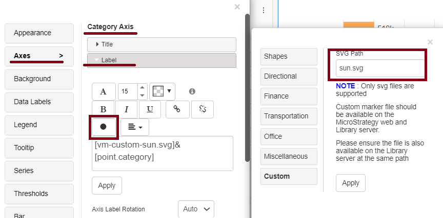 Custom Markers Vitaracharts Custom Visuals Plugin For Microstrategy
