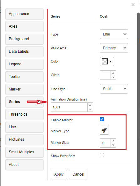 Line/Area line Chart | VitaraCharts - Custom visuals plugin for MicroStrategy - Documentation