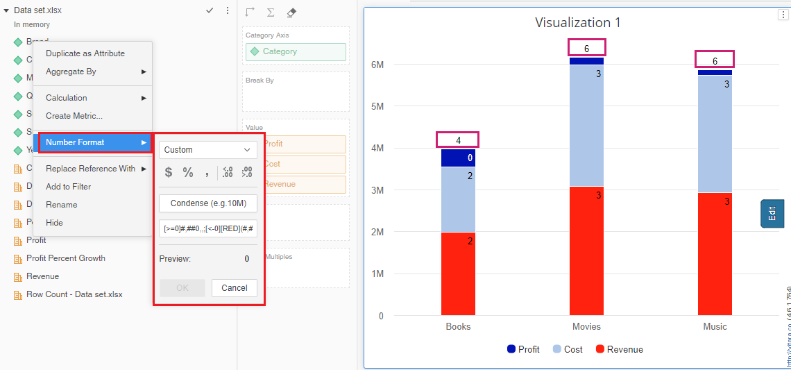 Stacked Columnbar Vitaracharts Custom Visuals Plugin For