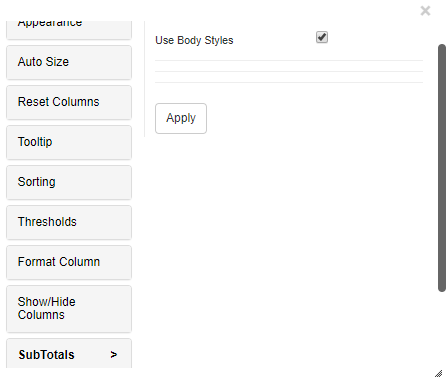 Subtotals | VitaraCharts - Custom visuals plugin for MicroStrategy - Documentation