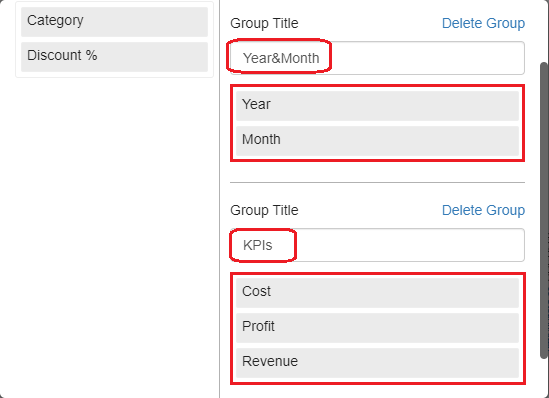 Manage Column Grouping | VitaraCharts - Custom visuals plugin for ...