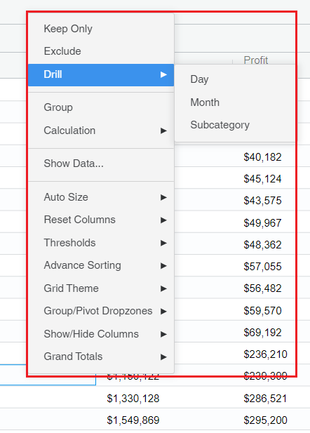 Context Menu | VitaraCharts - Custom visuals plugin for MicroStrategy ...