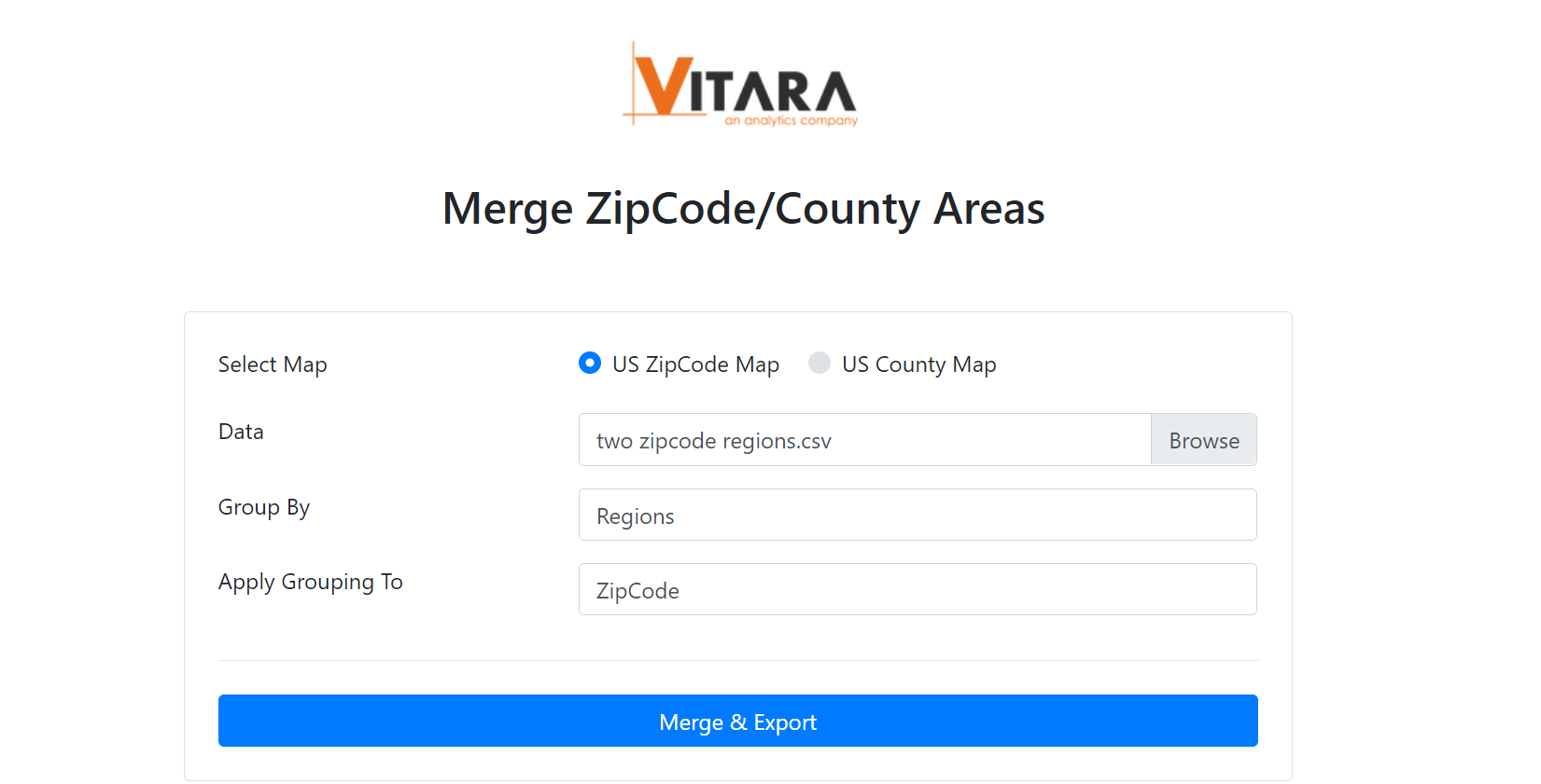 US Map using ZIP Codes | VitaraCharts - Custom visuals plugin for ...